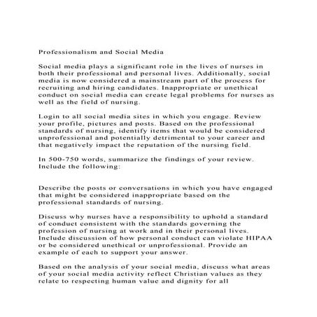 Professionalism and Social Media.docx