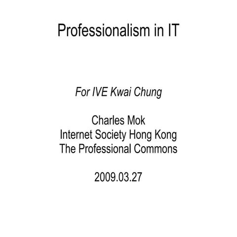 Information Technology Professionalism | PPTX
