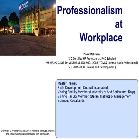 Training on professionalism in the workplace | PPTX