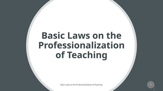 Professionalization of Teaching | PPTX
