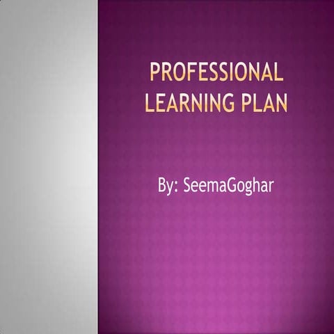 Professional Learning Plan | PPT