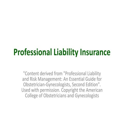 Professional liability insurance module for study | PPTX