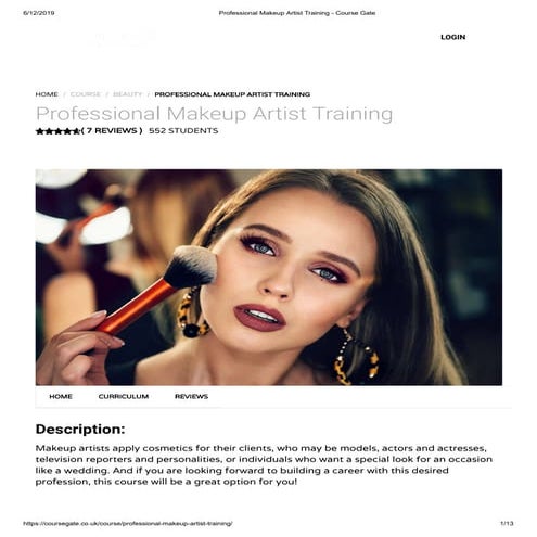 Professional Makeup Artist Training - Course Gate | PDF