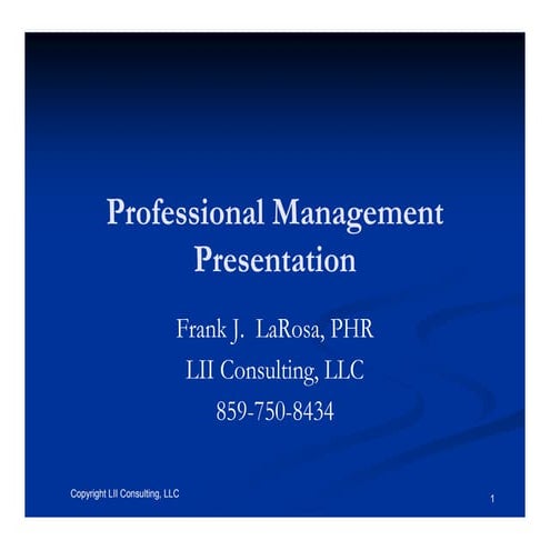 Professional Management Overview | PDF