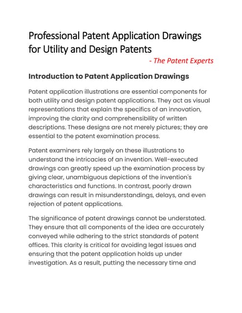 High-Quality Utility Patent Drawings for USPTO Approval | InventionIP | PDF