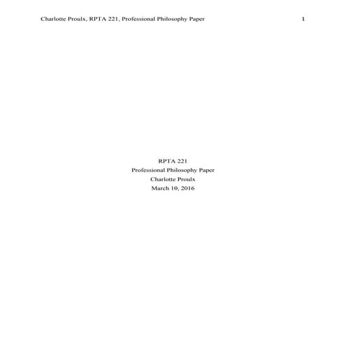 Professional Philosophy Paper | PDF