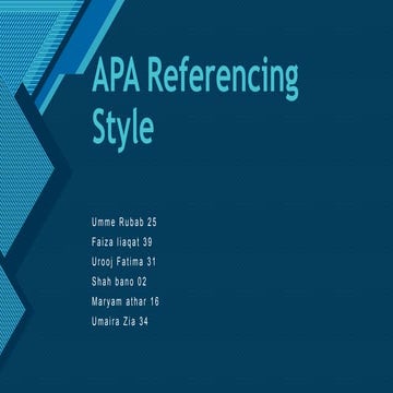 APA Referencing Guide in 20 Characters | PPT