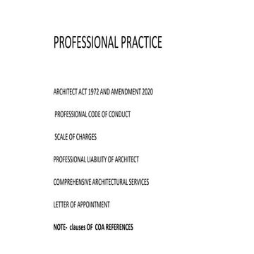 Architecture professional practice presentation | PPTX