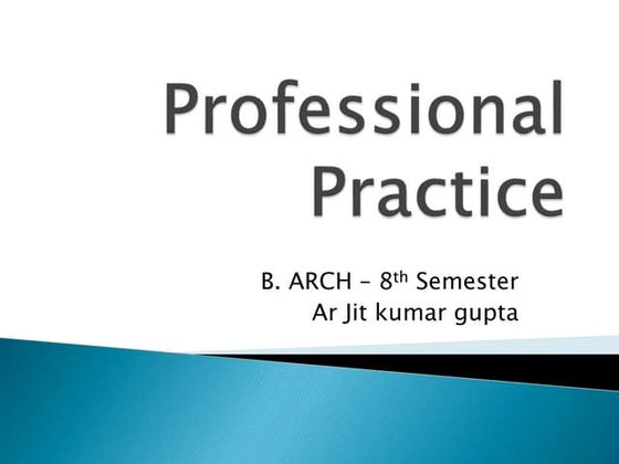 Architecture Professional practice | PPT