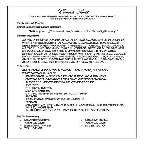 Professional profile resume | PDF