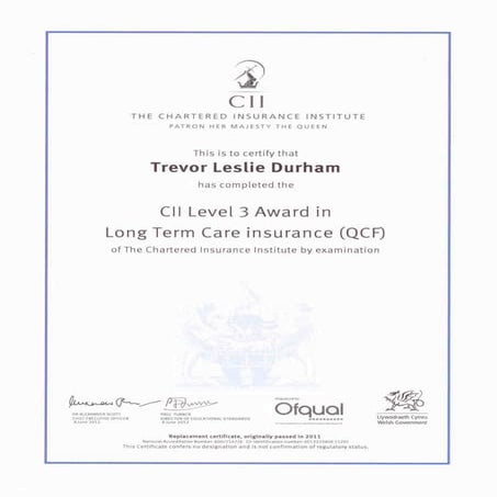 Certificate In Long Term Care | PDF
