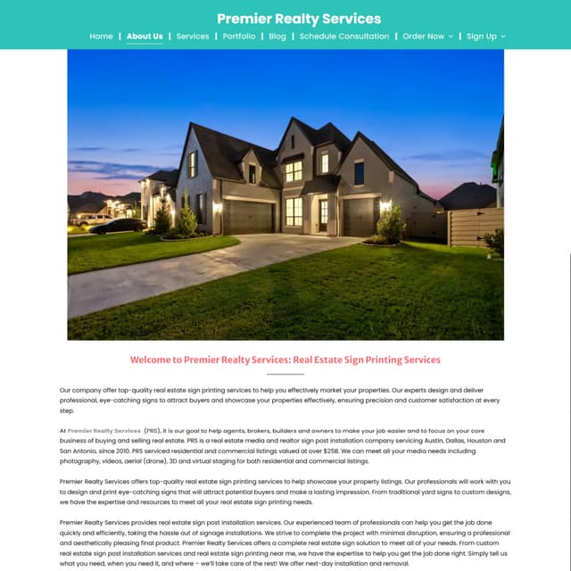 Professional Real Estate Sign Printing Services at Premier Realty ...