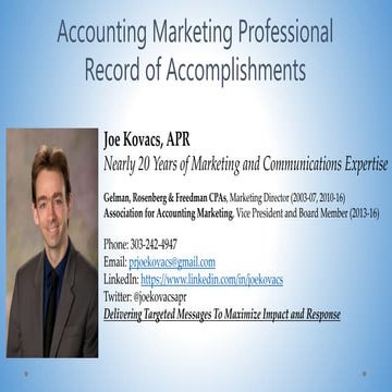 Accounting Marketing Professional Record of Accomplishments | PPTX
