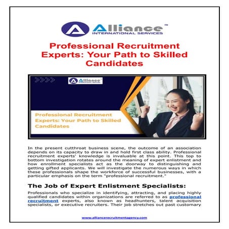 Professional Recruitment Experts - Your Path to Skilled Candidates | PDF