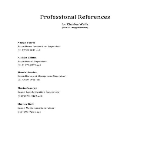 Professional References | DOC