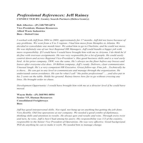 Professional References | DOCX