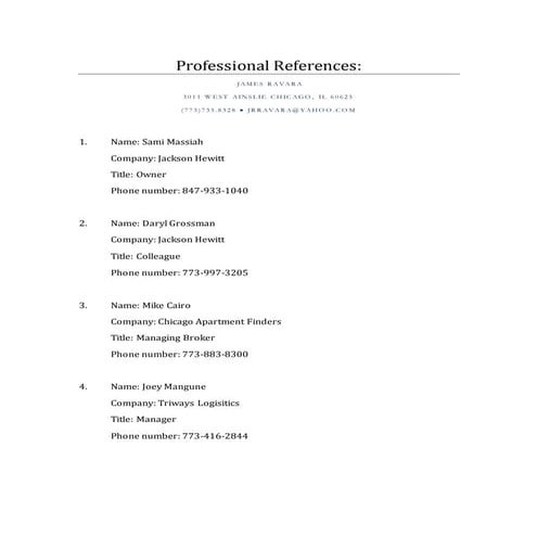 Professional References | PDF