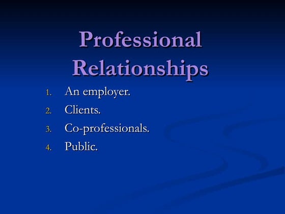 Professional Relationship | PDF | Business | Business and Finance