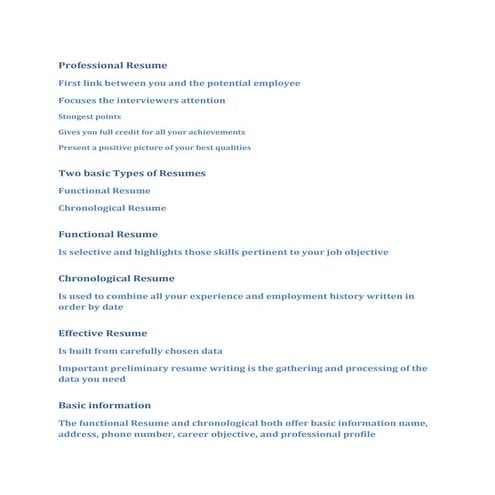 What is a functional resume | PPTX