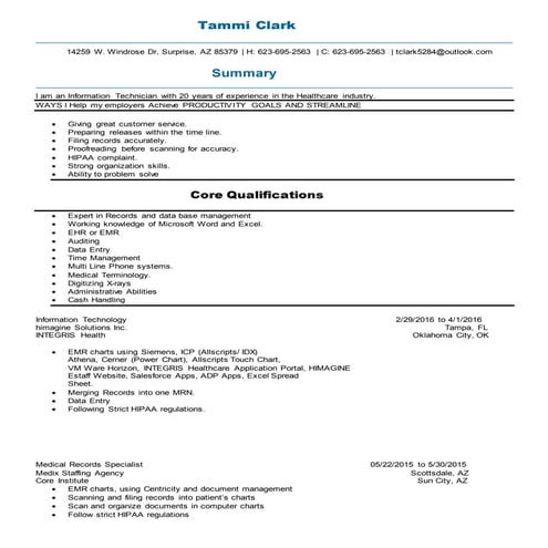 Professional resume 2016 | DOCX