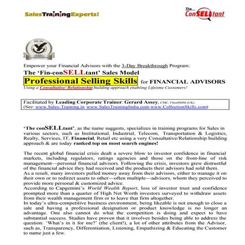 Financial advisor job description