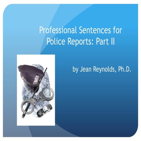 Professional Sentence Patterns for Police Officers: Part II | PPTX ...