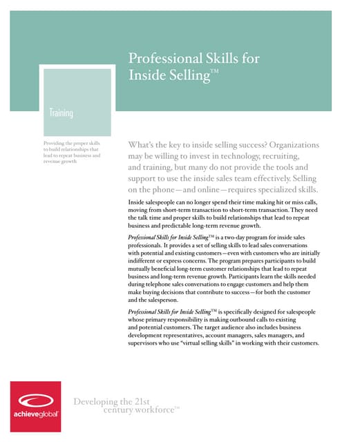 Professional Selling Skills | DOCX