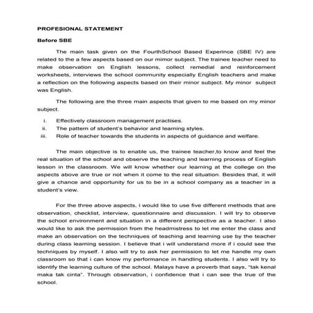 Professional statement | DOCX