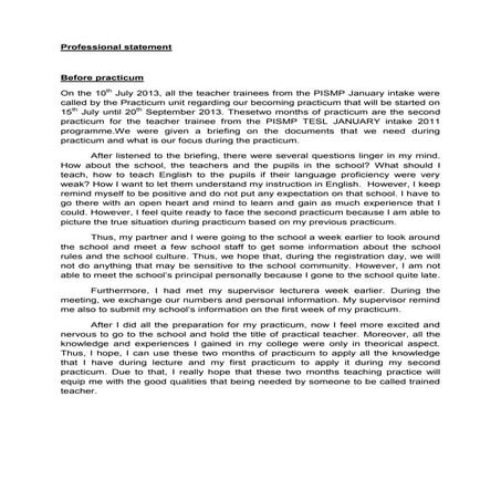 Professional statement | DOCX