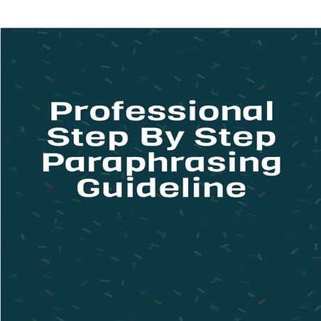 Professional Step by Step Paraphrasing Guieline | PDF