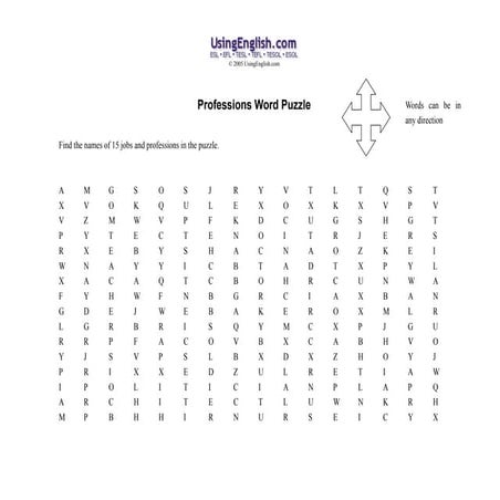 Professions word-puzzle | PDF