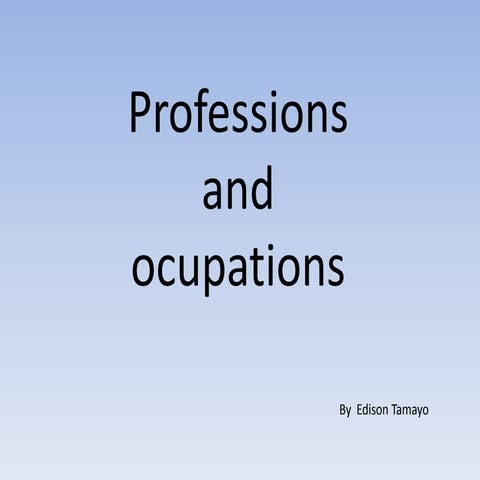 Professions slides | PPTX