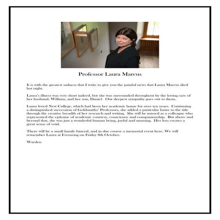 Professor Laura Marcus | PDF