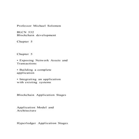 Professor michael solomon blcn 532blockchain development | DOCX
