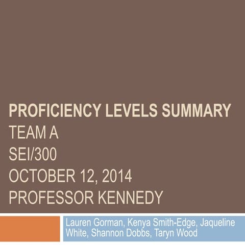 Proficiency levels summary | PPT