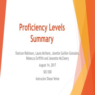 Proficiency levels summary | PPTX