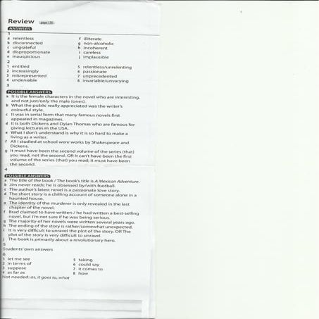 Proficiency masterclass unit 3 review section key | PDF