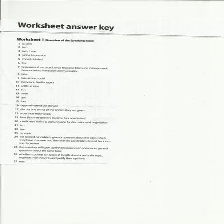 Proficiency speaking worksheet 1 | PDF