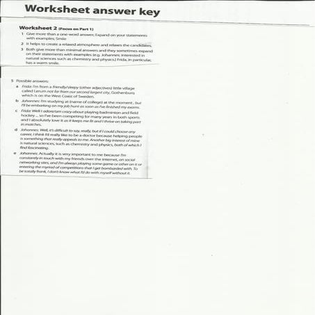 Proficiency speaking worksheet 2 | PDF