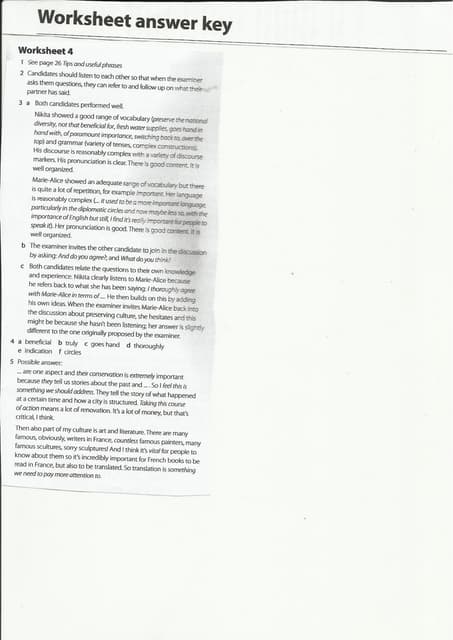 Conversation lesson 25 10-10 activity 8 | PDF