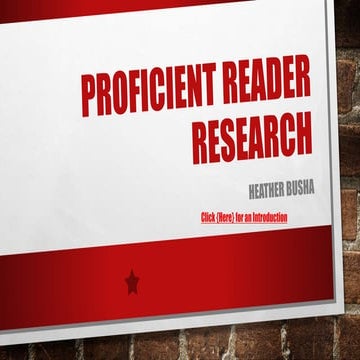 Proficient reader research pd | PPTX | Educational Assessment | Education
