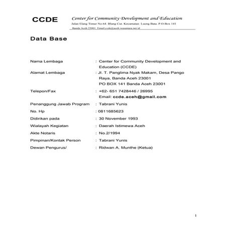Profil ccde | PDF