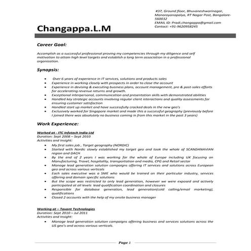 Profile | DOC | Sales | Business