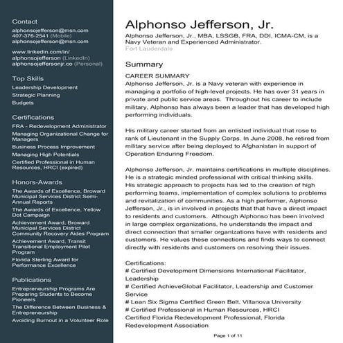 Alphonso jefferson, Jr. profile | PDF
