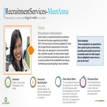 Profile - Anna - Recruitment Administrator | PDF | Resume Writing and ...