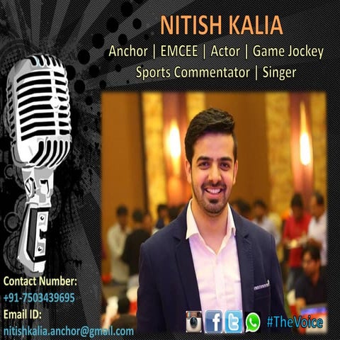 Profile Nitish Kalia (anchor, singer, commentator, actor) | PDF | Cricket | Sports