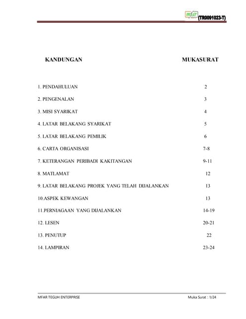 CONTOH PROFILE SYARIKAT CONTOH PROFILE SYARIKAT | PPTX
