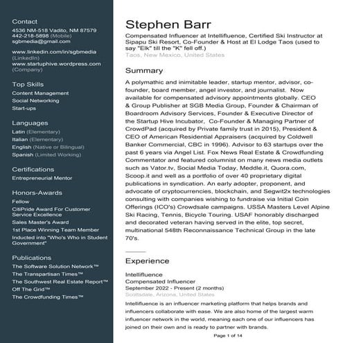 Stephen g. barr resume | PDF