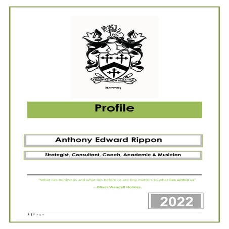 Profile 2022 - Dr. [Prof.] Anthony Rippon | PDF