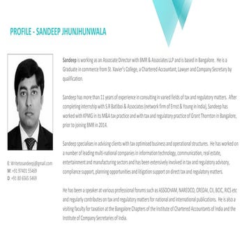 Profile and RERA experience - Sandeep Jhunjhunwala FCA | PDF